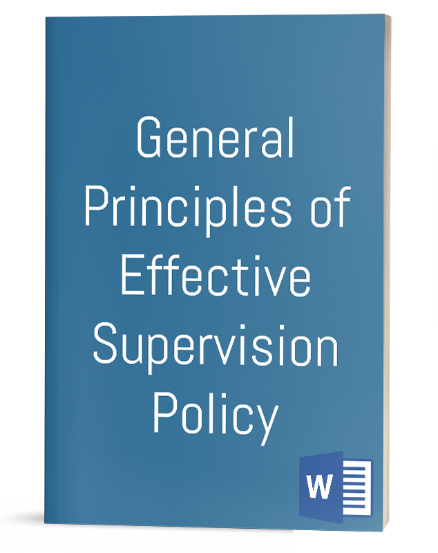 General Principles of Effective Supervision Policy